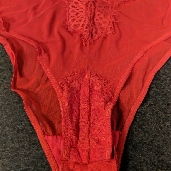 Lace Lab Intimates | Intimates & Sleepwear | Nip Red Lace Bodysuit ...
